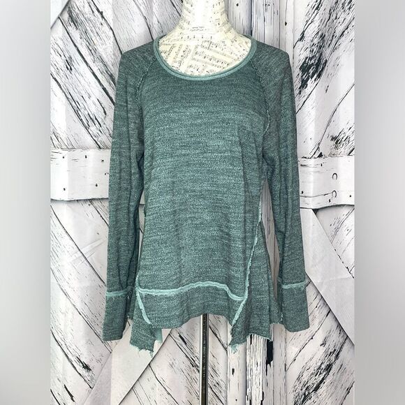 cut loose | Tops | Cutloose Tunic Top Asymmetric Long Sleeve Green ...